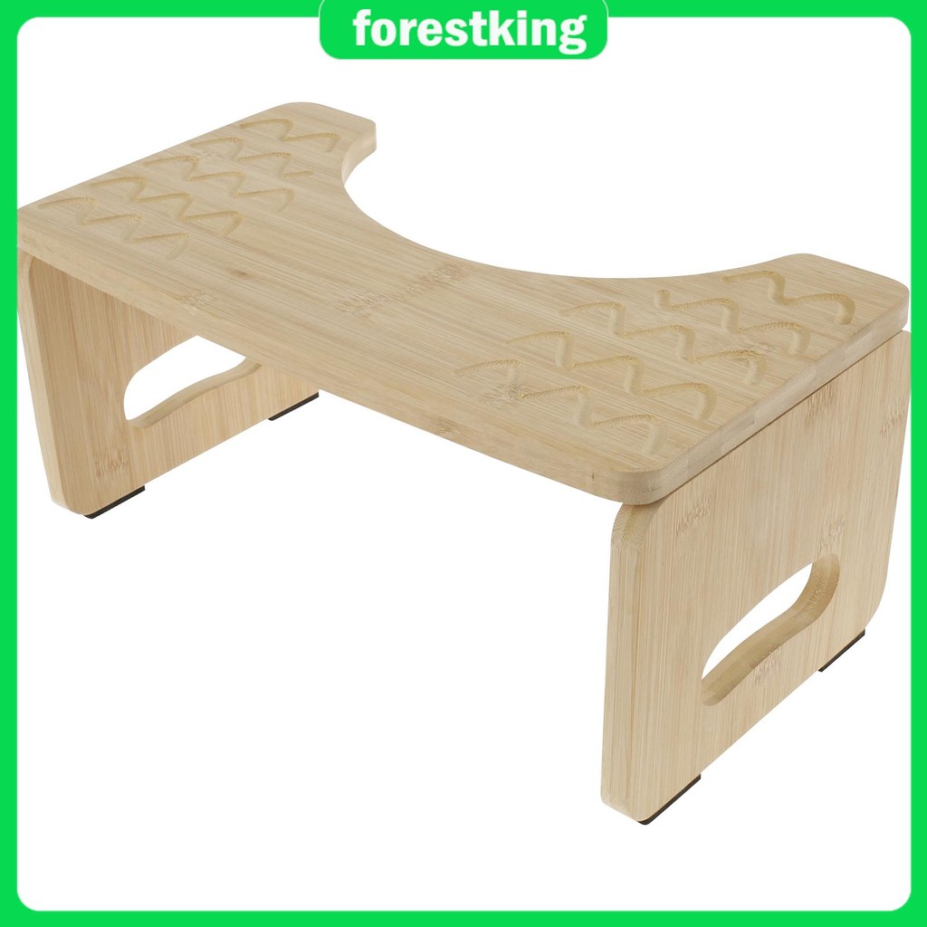 Toilet Footstool Bamboo Toilet Squat Stool Foldable Poop Stool Nonslip ...