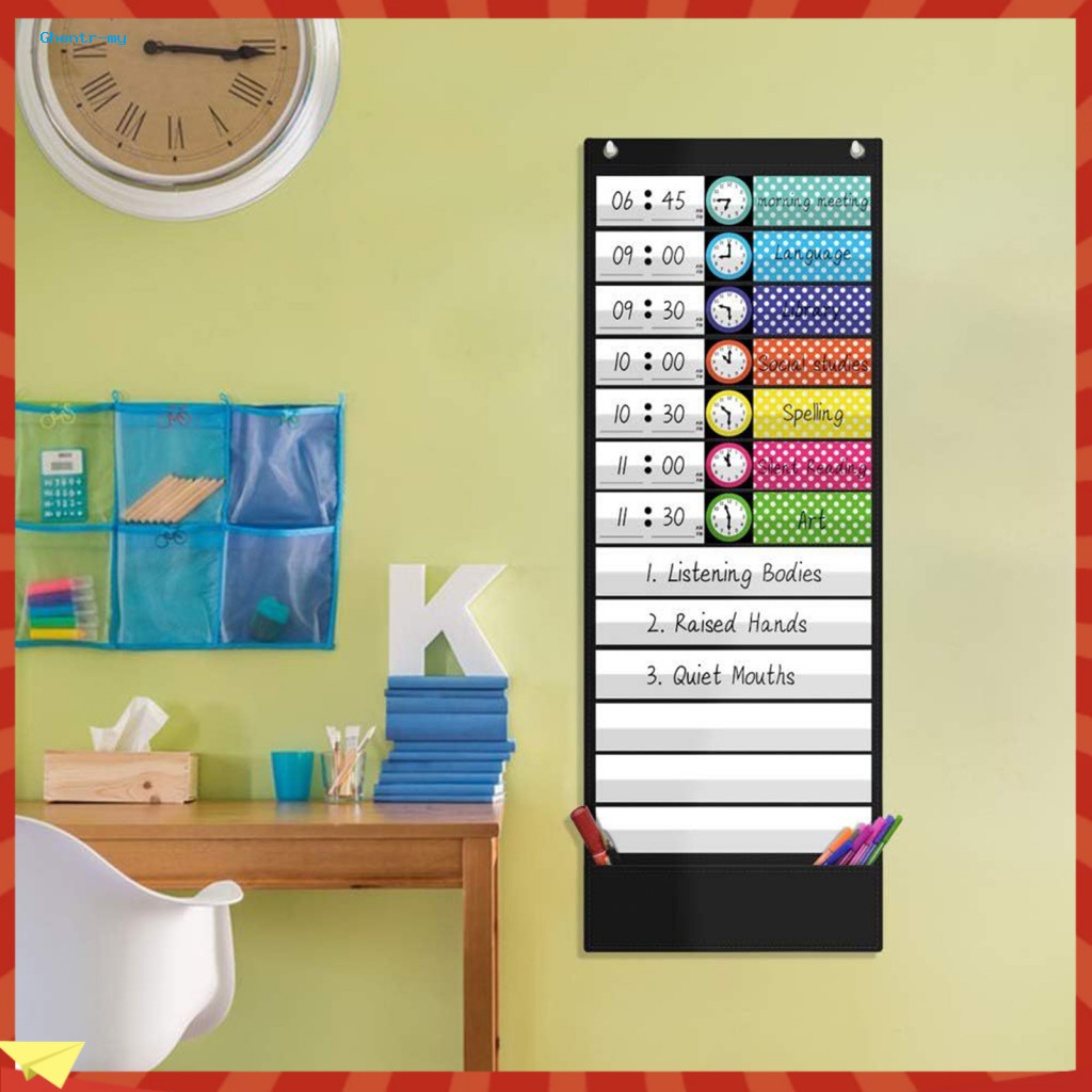 GH| Schedule Pocket Chart Daily Schedule Pocket Chart 131 Pockets ...