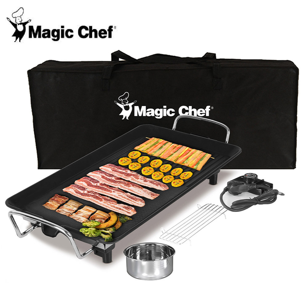 MagicChef Korea MEG-X48TAB Portable Electric Wide Grill Full Set Frying ...