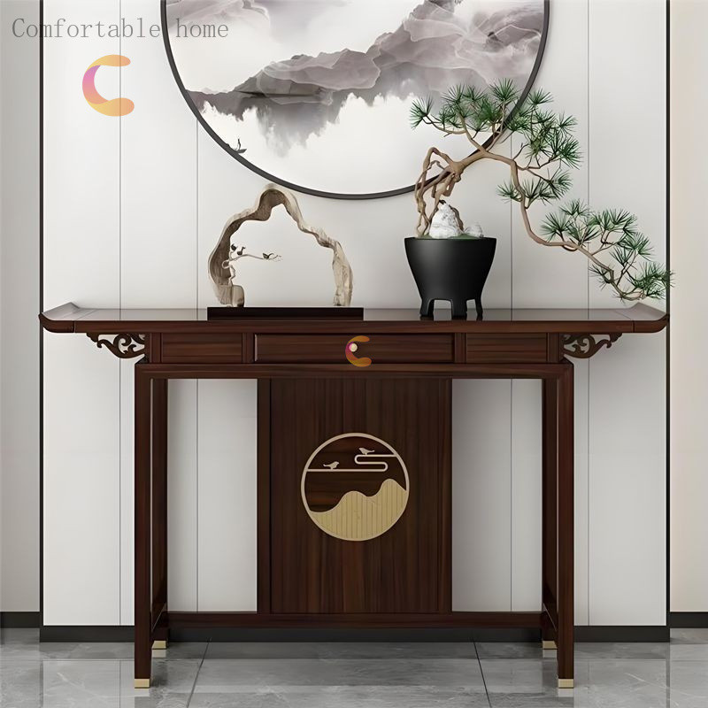 Ebony Wood Entryway Table for Living Room, New Chinese Style Solid Wood ...