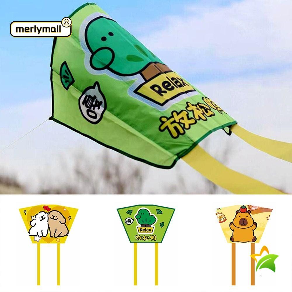 MERLYMALL Pocket Kite, 50 Meter Folding Boneless Kite, Cute Cartoon ...