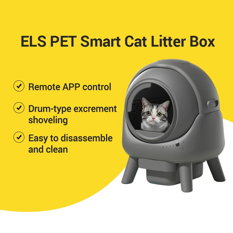 els pet Smart Cat Litter Box Automatic remote APP control 50L large ...