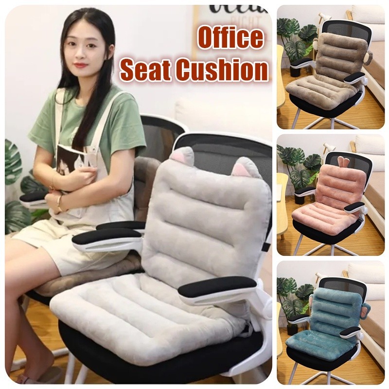 Plush Seat Cushion with Backrest Office Home Chair Thickened Warm Seat ...