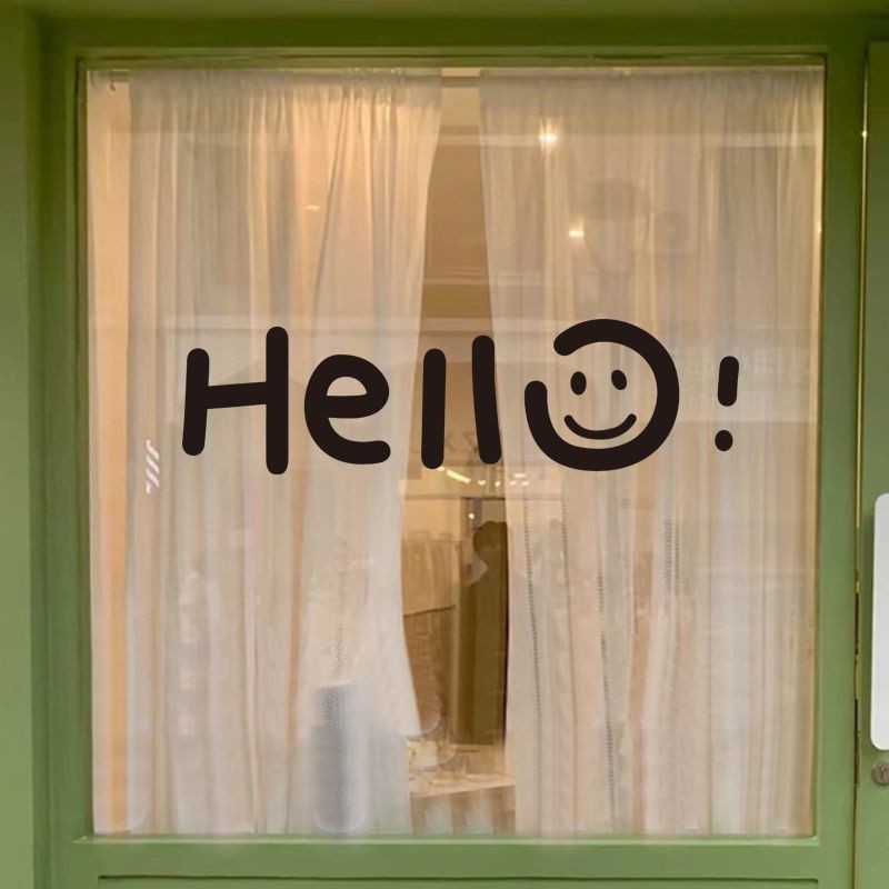Hello Smiley Sticker Prevents Collision for Decorative Glass Doors ...