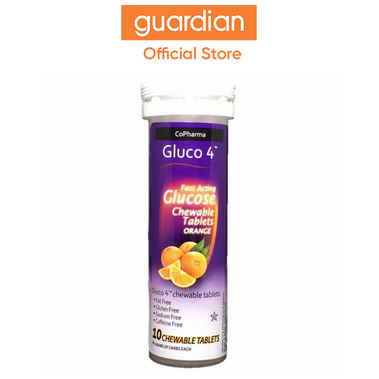 Gluco4 Glucose Orange Chewable Tablets 10 tablets | Shopee Singapore