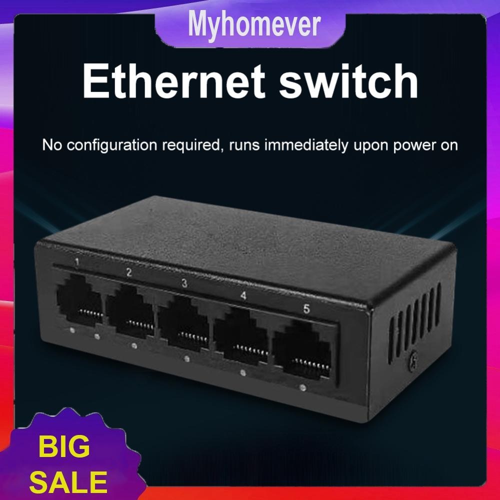 5 Port Gigabit Ethernet Switch Home Network Hub 10/100/1000Mbps Plug ...