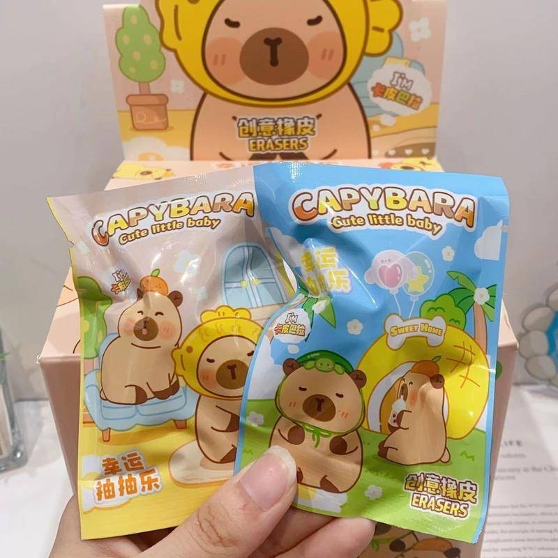1Pieces Capybara Rubber Anime Cartoon Pencil Eraser Student Articles ...