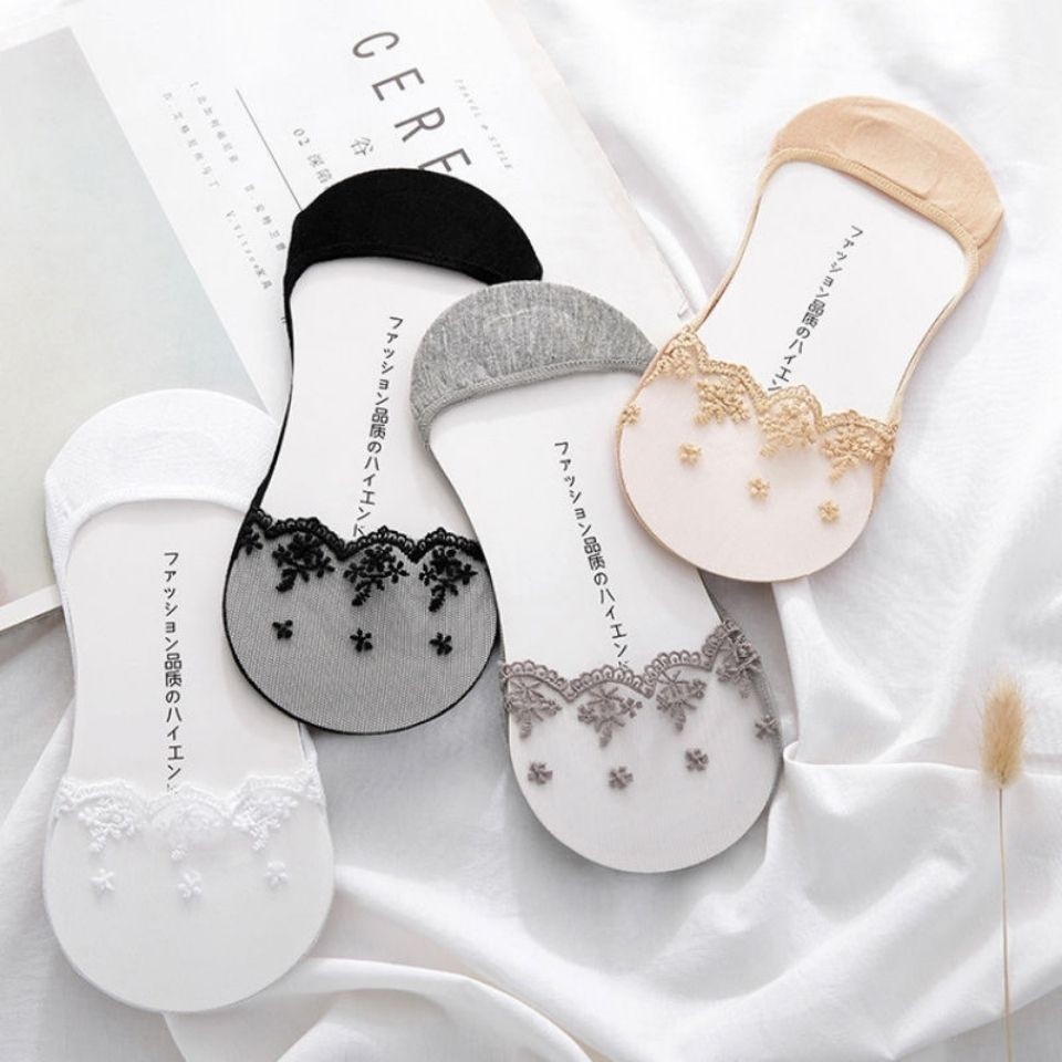 Lace Super Shallow Mouth Invisible Boat Socks Women Spring Thin Style ...