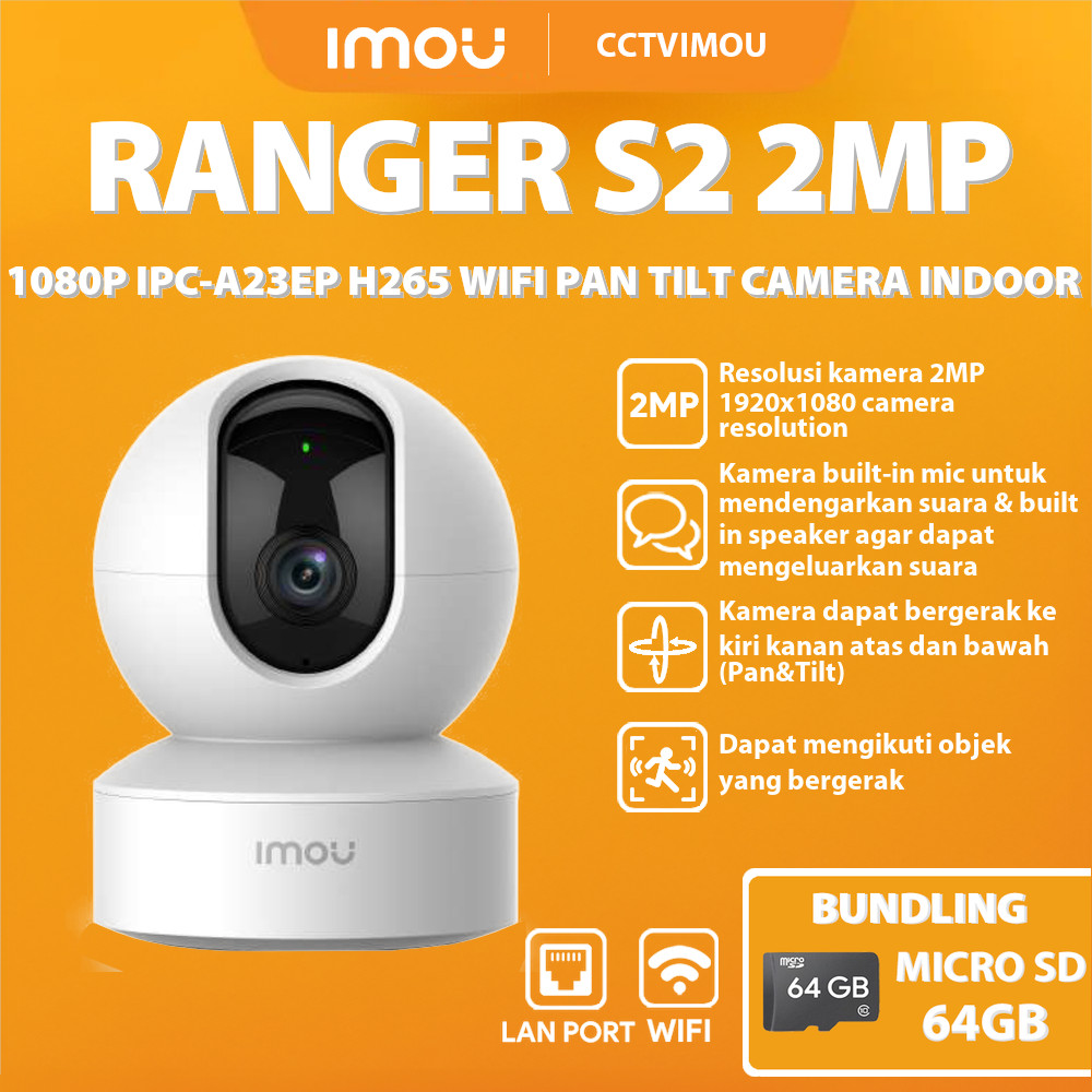 Imou RANGER S2 2MP 1080P IPC-A23EP H265 WIFI PAN TILT CAMERA INDOOR ...