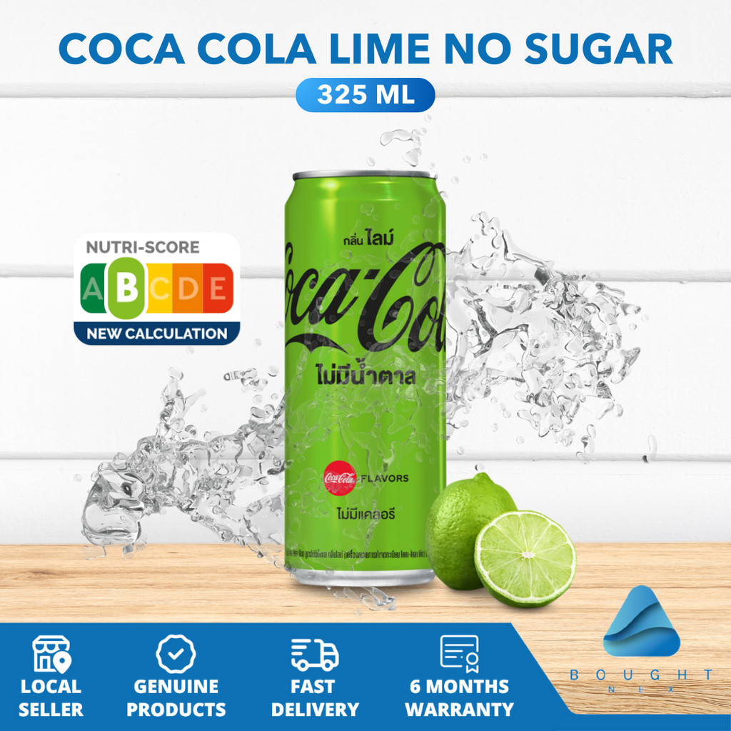 Coca Cola Lime No Sugar 325ml Delicious Crisp Citrusy Flavor Low ...