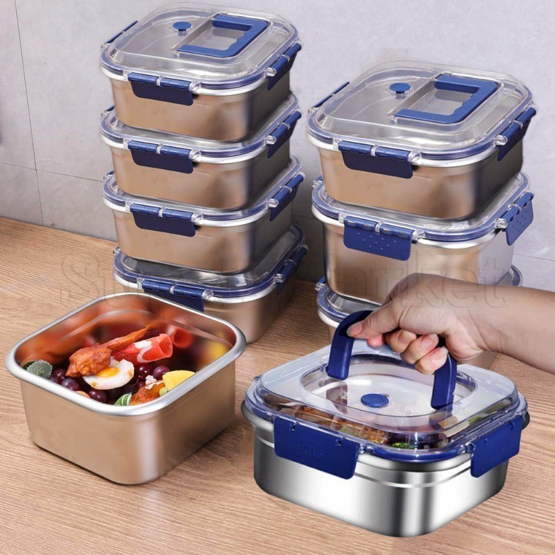 [ Featured ] Stainless Steel Meal Box with Lid - Lunch Bento Case ...