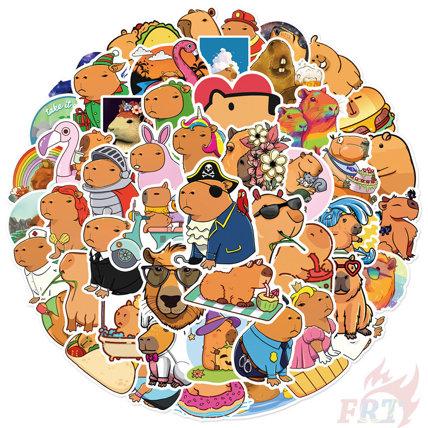 50Pcs/Set Capybara Series 03 Stickers DIY Fashion Waterproof Doodle ...