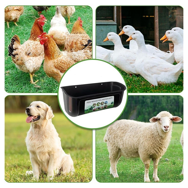 2 Pack Chicken Goat Hanging Fence Feeder Black ABS for Deer Duck Dog ...