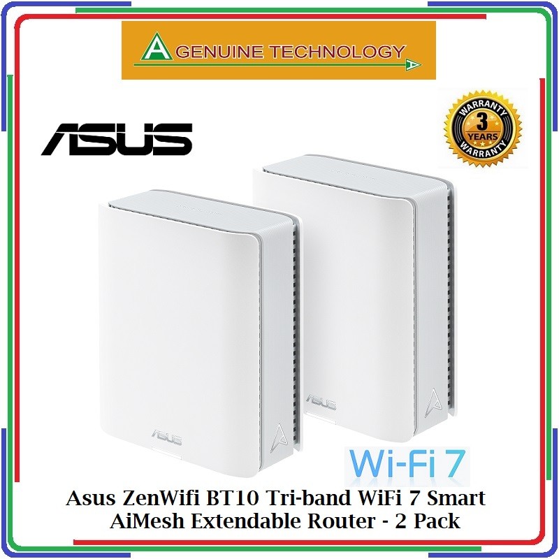 Asus ZenWifi BT10 Tri-band WiFi 7 (802.11be) AiMesh Router, 6 GHz WiFi ...