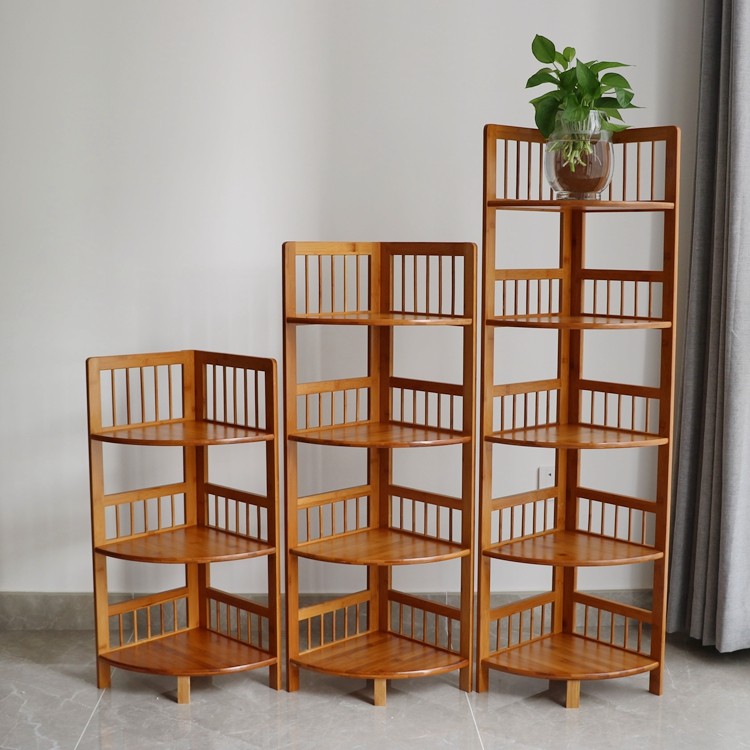 Corner Shelf Triangle Shelf Bathroom Shelf Storage Rack Solid Wood ...