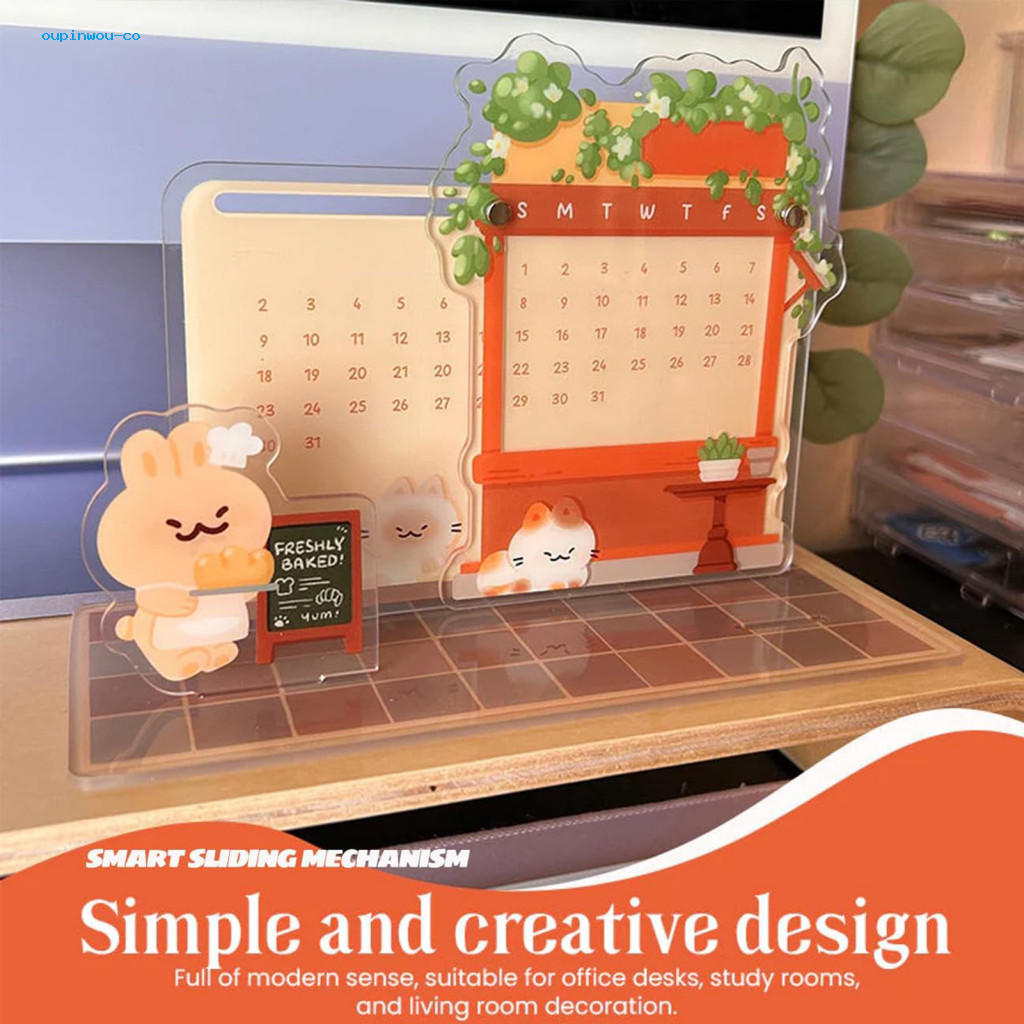 oupinwou Sustainable Desk Organizer Dry Erase Calendar Stand Desktop ...