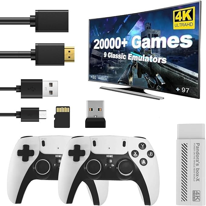 Wireless Retro Game Console, Retro Game Stick with Built-in 9 Emulators ...
