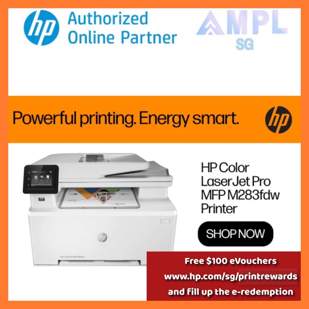 HP M283fdw Color LaserJet Pro MFP Wireless Printer | Free $100eVouchers ...