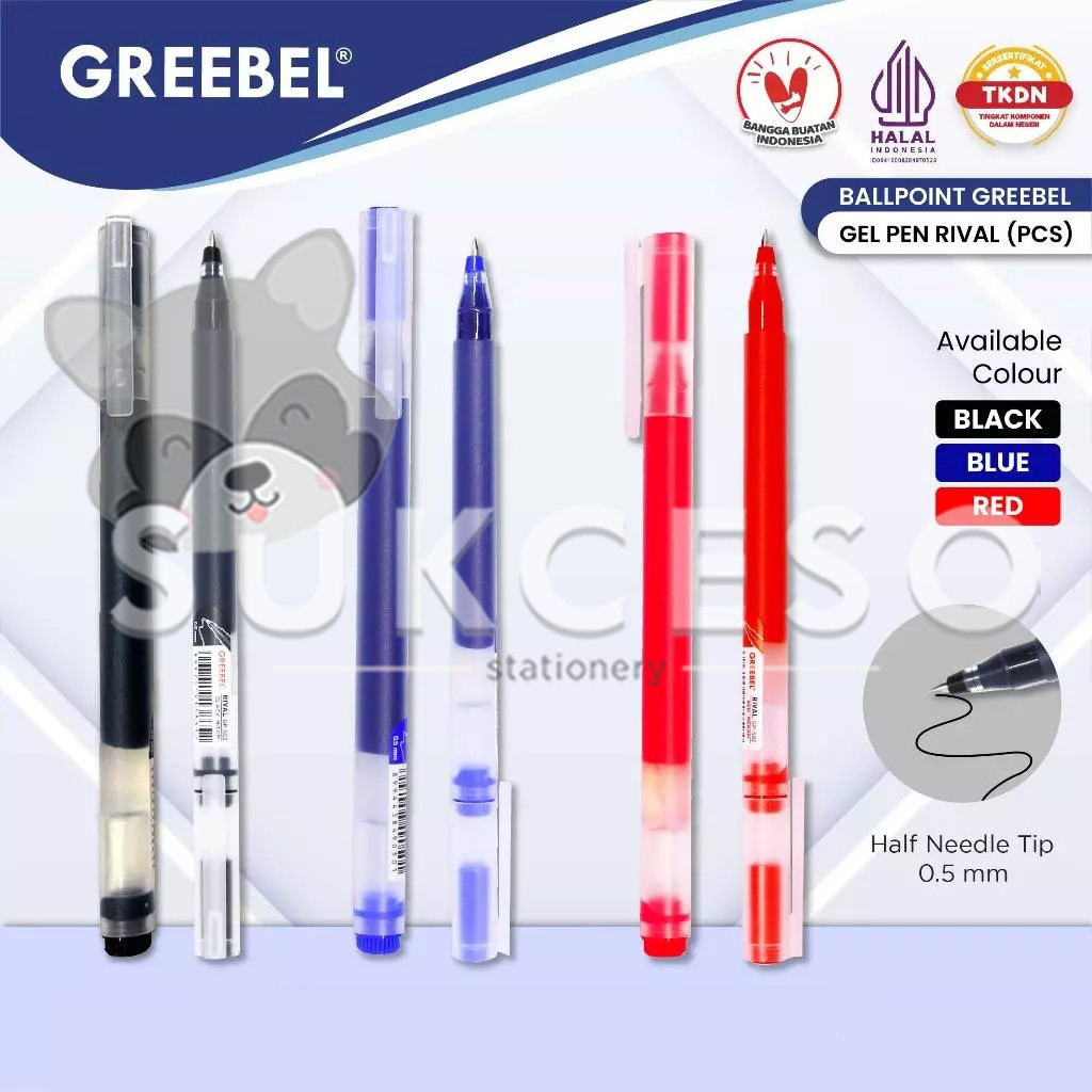 Greebel Gel Pen 0.5mm GP-502 RIVAL Pen SOLD IN ONE | Shopee Singapore