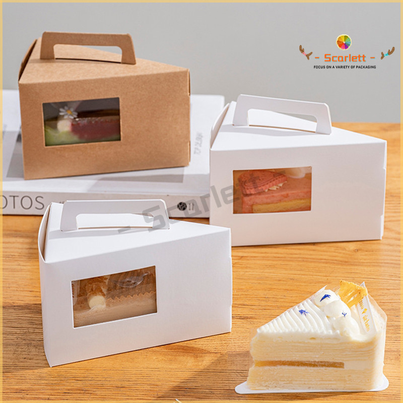 [20pcs/lot] Portable Kraft Paper Triangle Cake Box / Dessert Pastry ...