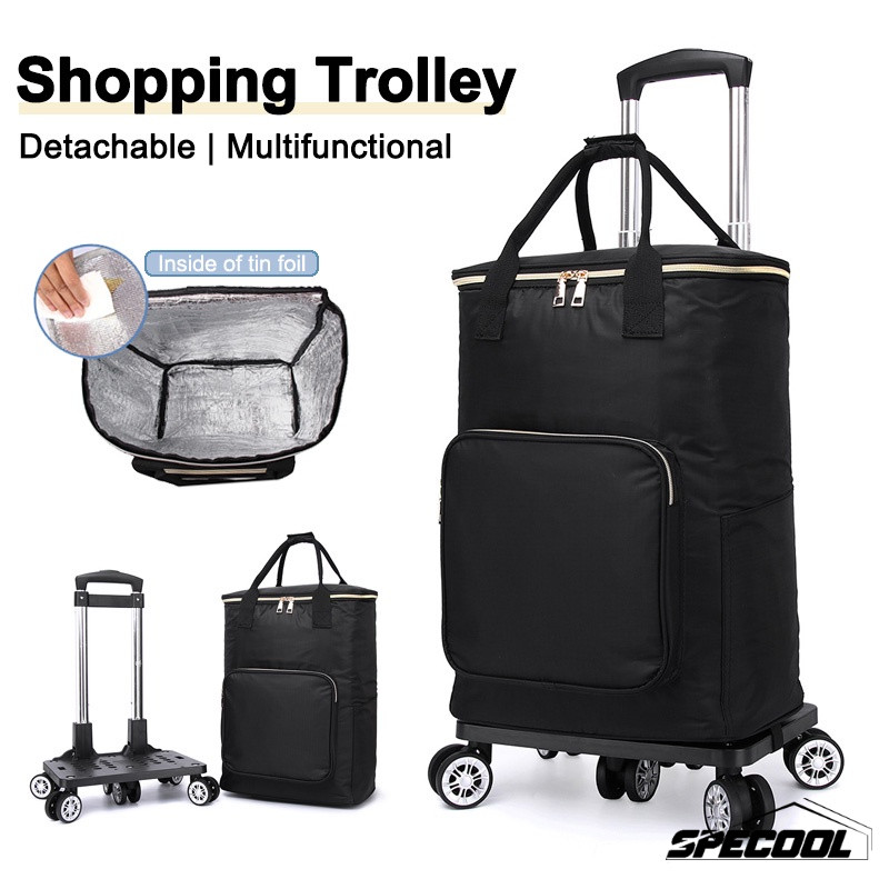 Specool® Fresh Retractable Folding Grocery Shopping Cart Shopping ...