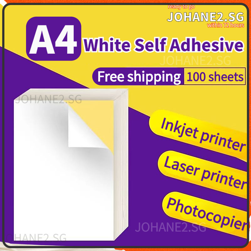100 Sheets A5 A4 Matte White Sticker Post It Notes Label Laser Inkjet ...