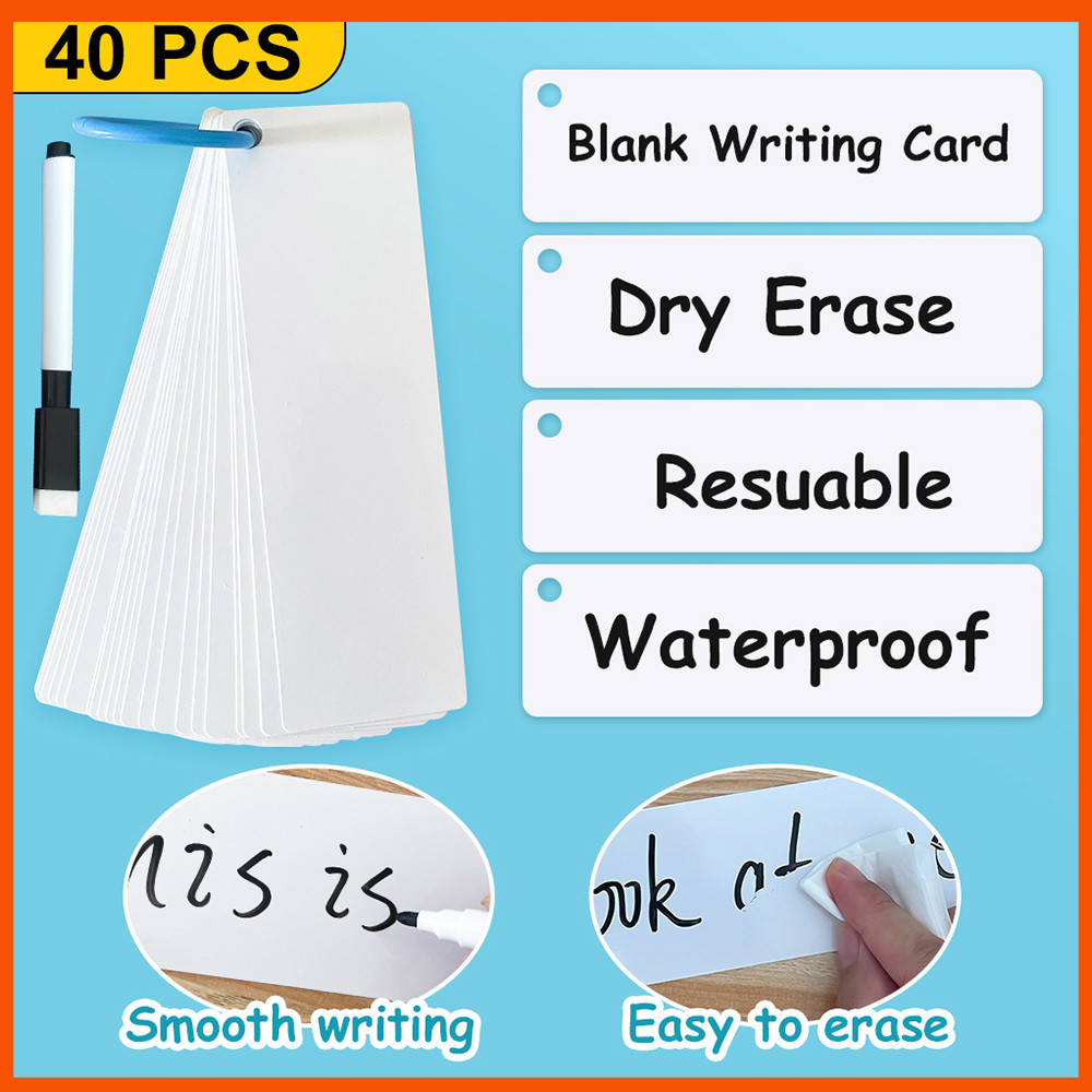20/40PCS Blank Cards Dry Erase Portable Handwritten Memo Hard Blank ...