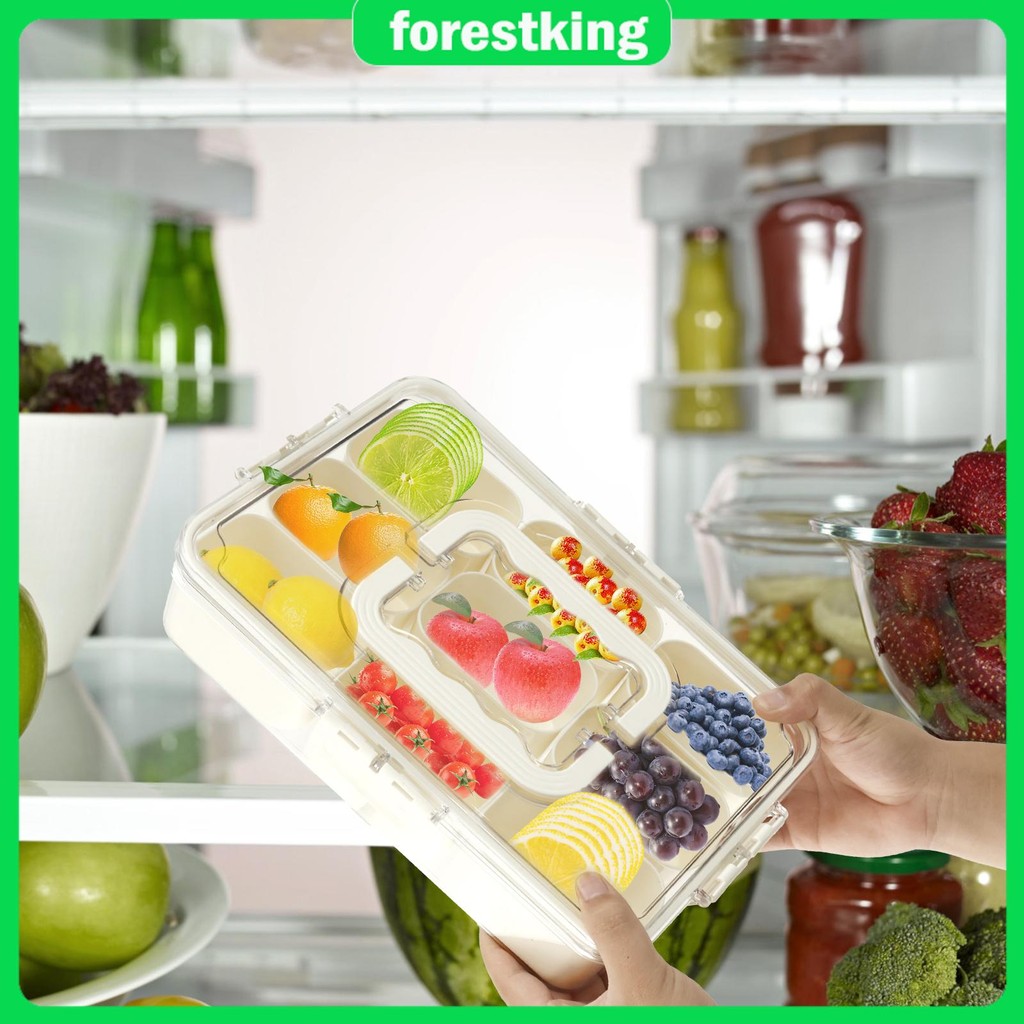 Snackle Box Container 9 Compartment Divided Serving Tray Portable ...