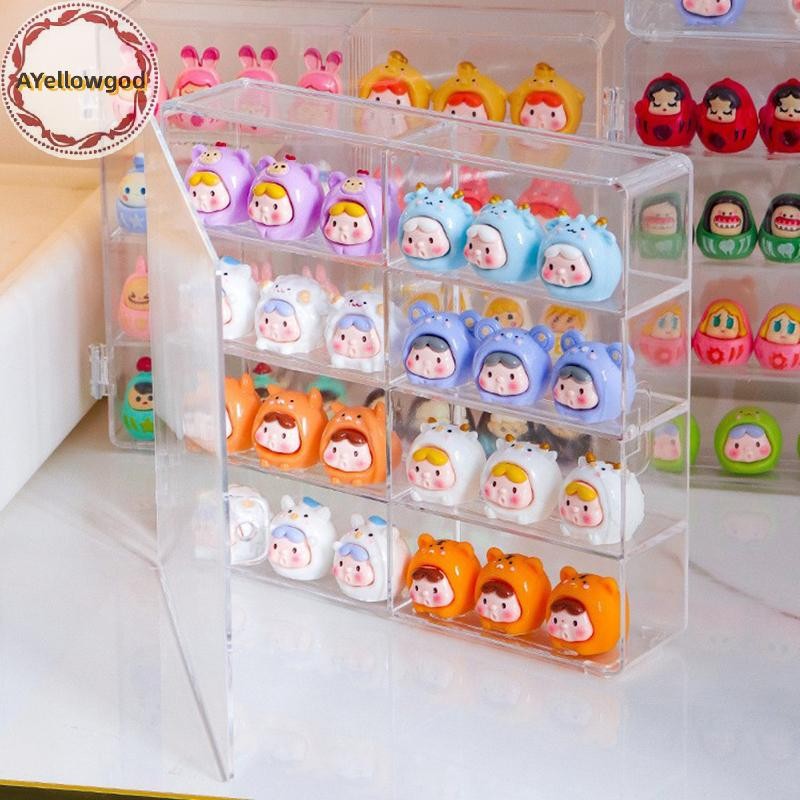 AYellowgod Multi-Layers Cute Storage Box Dust-Proof Blind Box Display ...