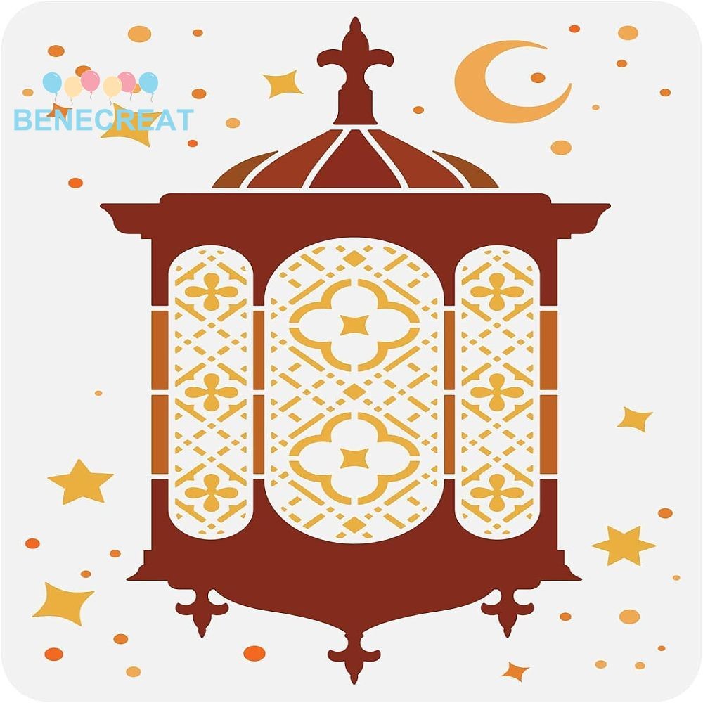 BENECREAT 1pc Ramadan and Eid Drawing Stencil 29.7x21cm Reusable ...