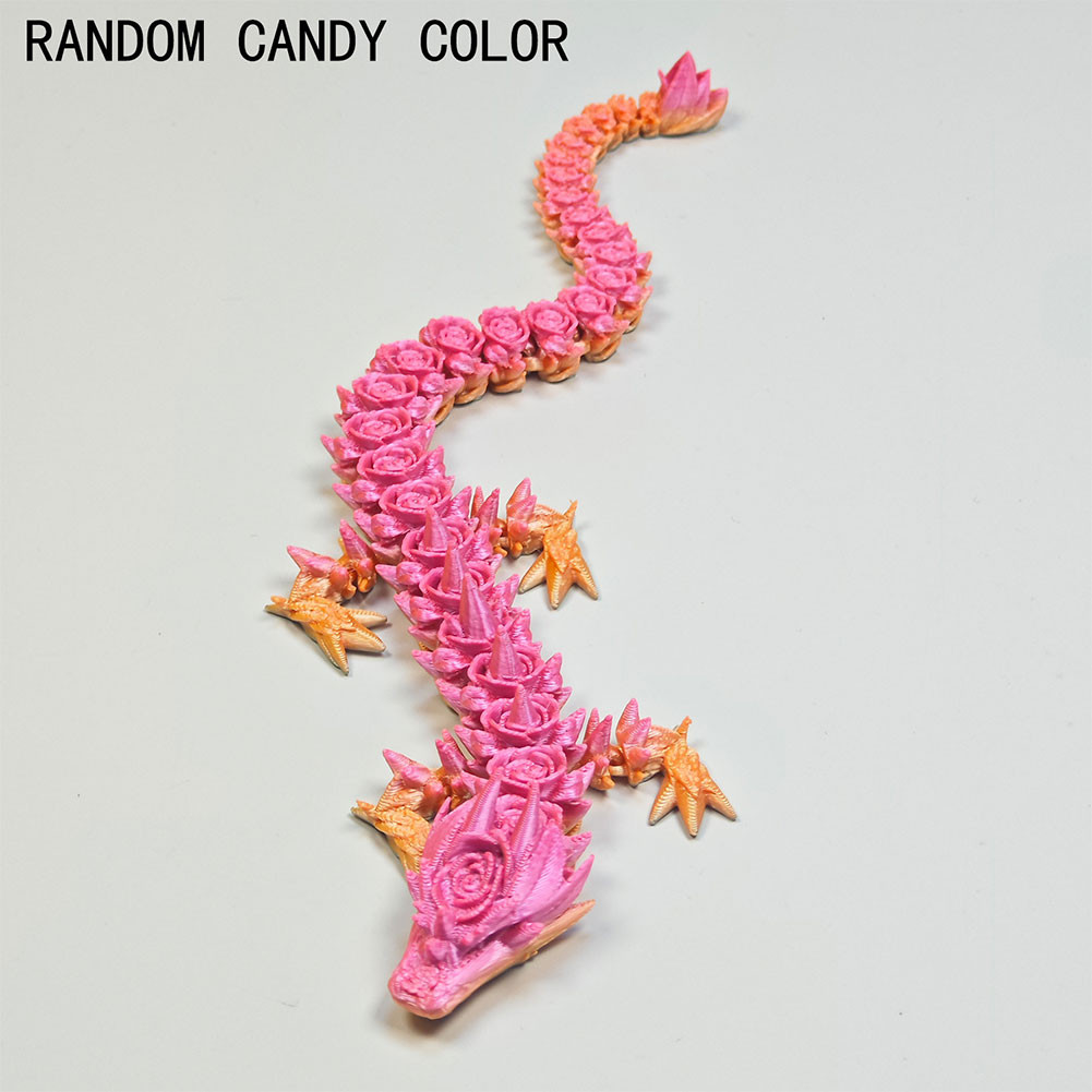 3D Printed Rose Dragon Articulated Dragon Fidget Toy Desk Decor and ...