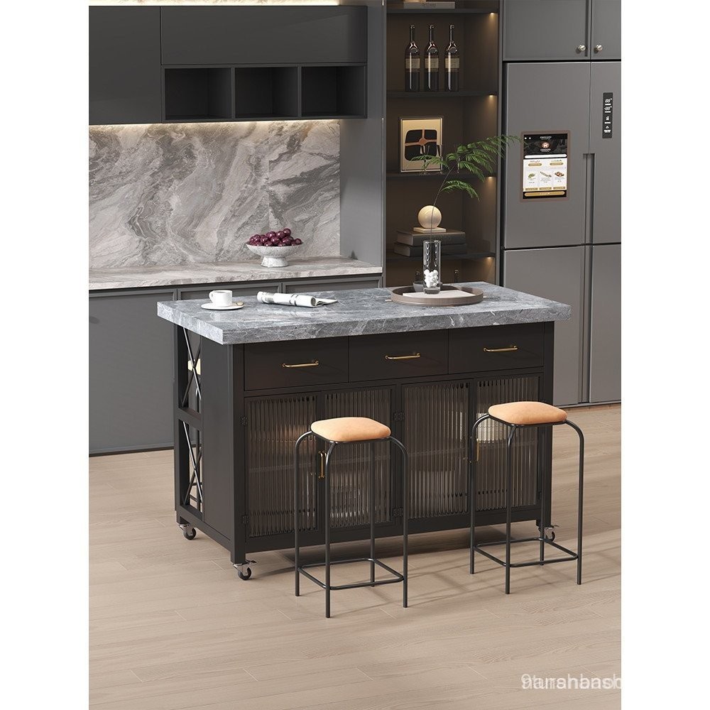 Kitchen Living Room Sideboard Cabinet Movable Stone Plate Storage ...