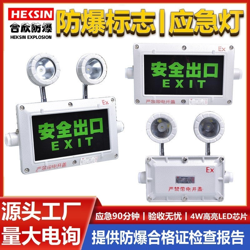 4W Explosion-Proof Double-Head Emergency Light Fire Exit Explosion-Proof Sign Light Emergency ...
