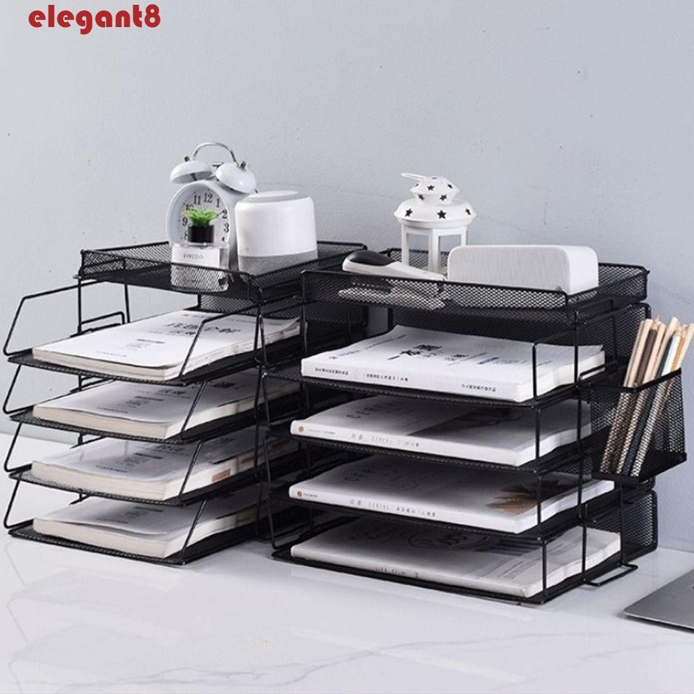 ELEGANT Desktop Document Shelf, Stackable a4 File Storage Rack ...