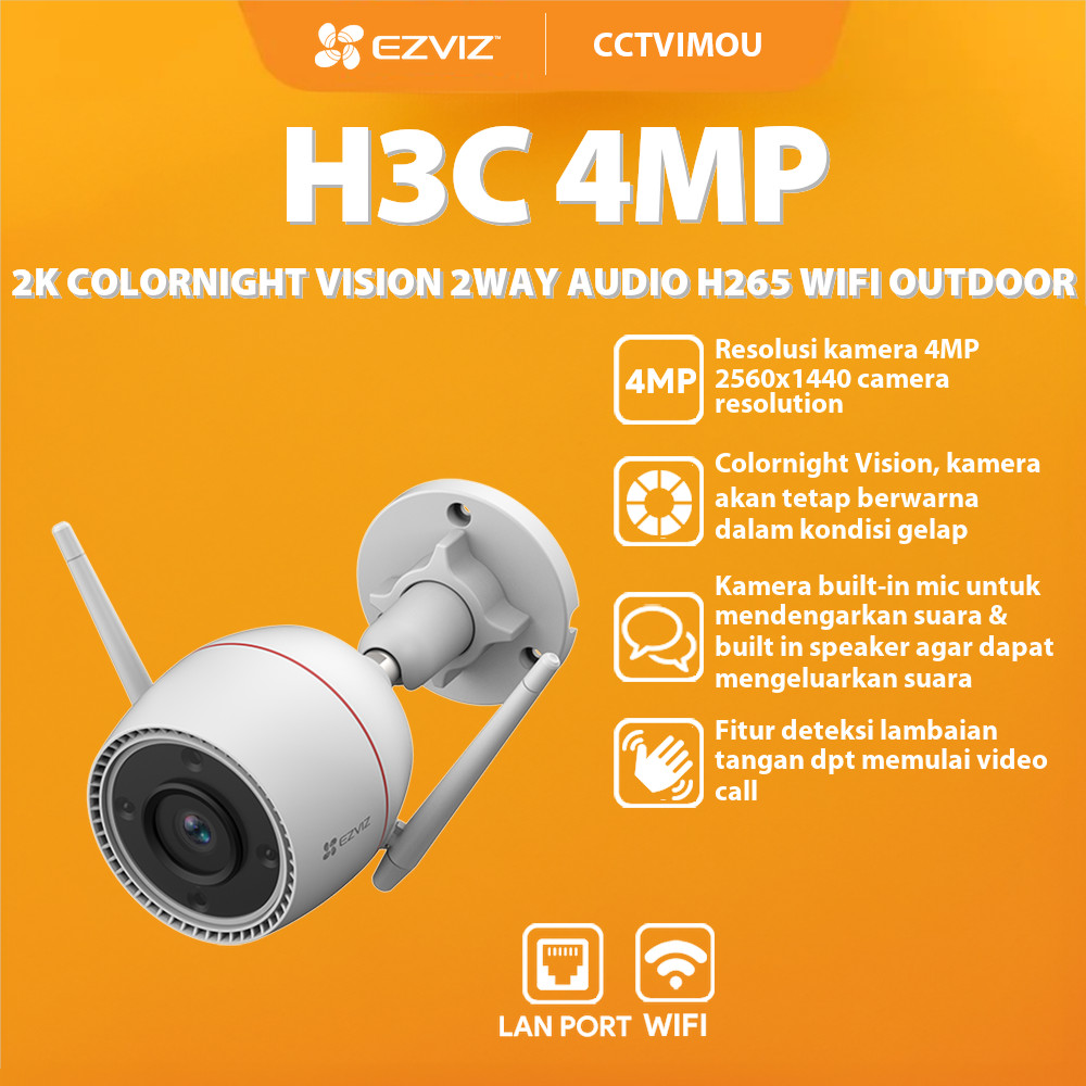 Ezviz H3C 4MP 2K COLORNIGHT VISION 2WAY AUDIO H265 WIFI OUTDOOR ...