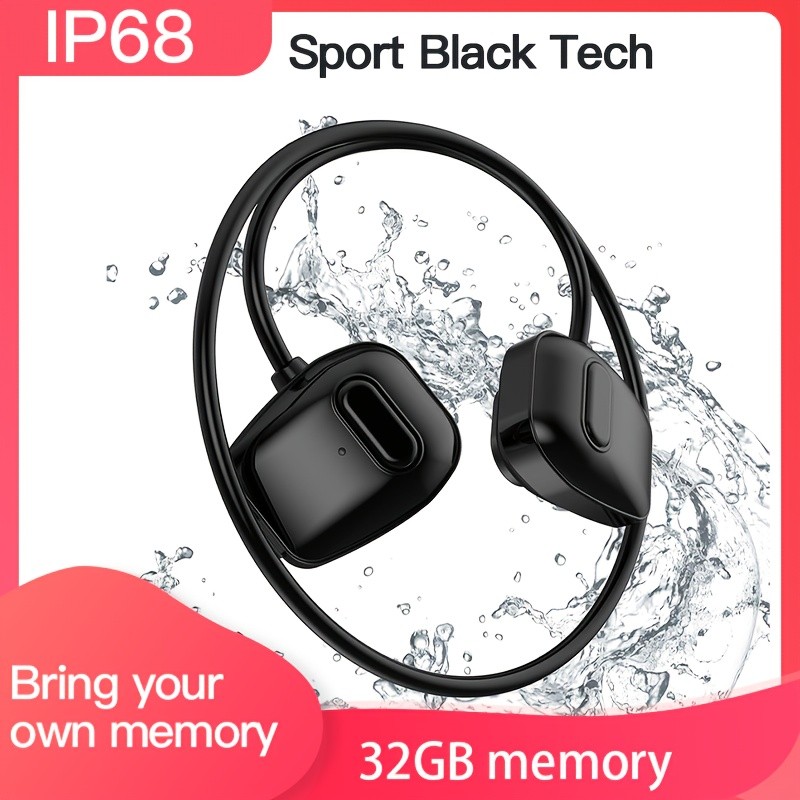 IP68 Waterproof Wireless Bone Conduction Headset, Suitable for Swimming ...