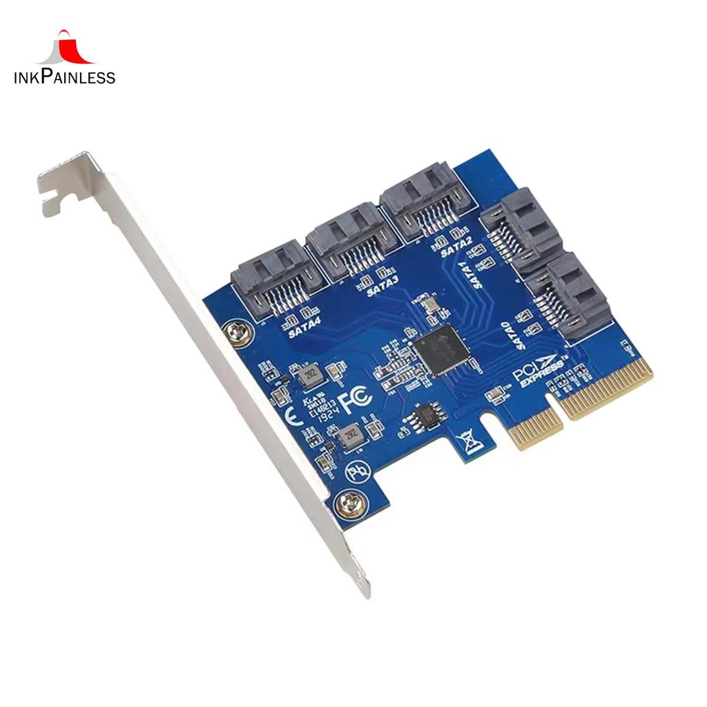 PCI-E Riser Card PCIE 3.0-4X to 5 SATA Expansion Card PCIE to SATA ...
