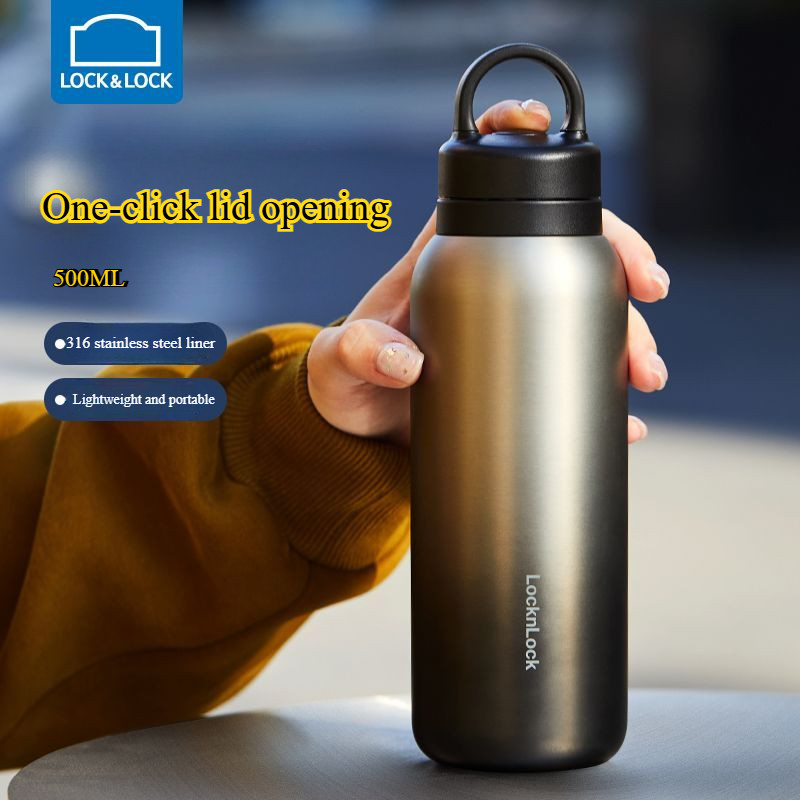 【LUCKY】LocknLock Thermos Cup 316 Stainless Steel Thermal Tumbler Water Bottle No Threaded Mouth ...