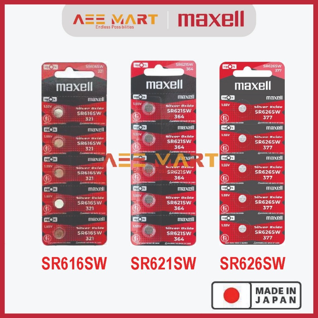 (Original) SR616SW / SR621SW / SR626SW Maxell 1.55V Watch Jam Micro ...