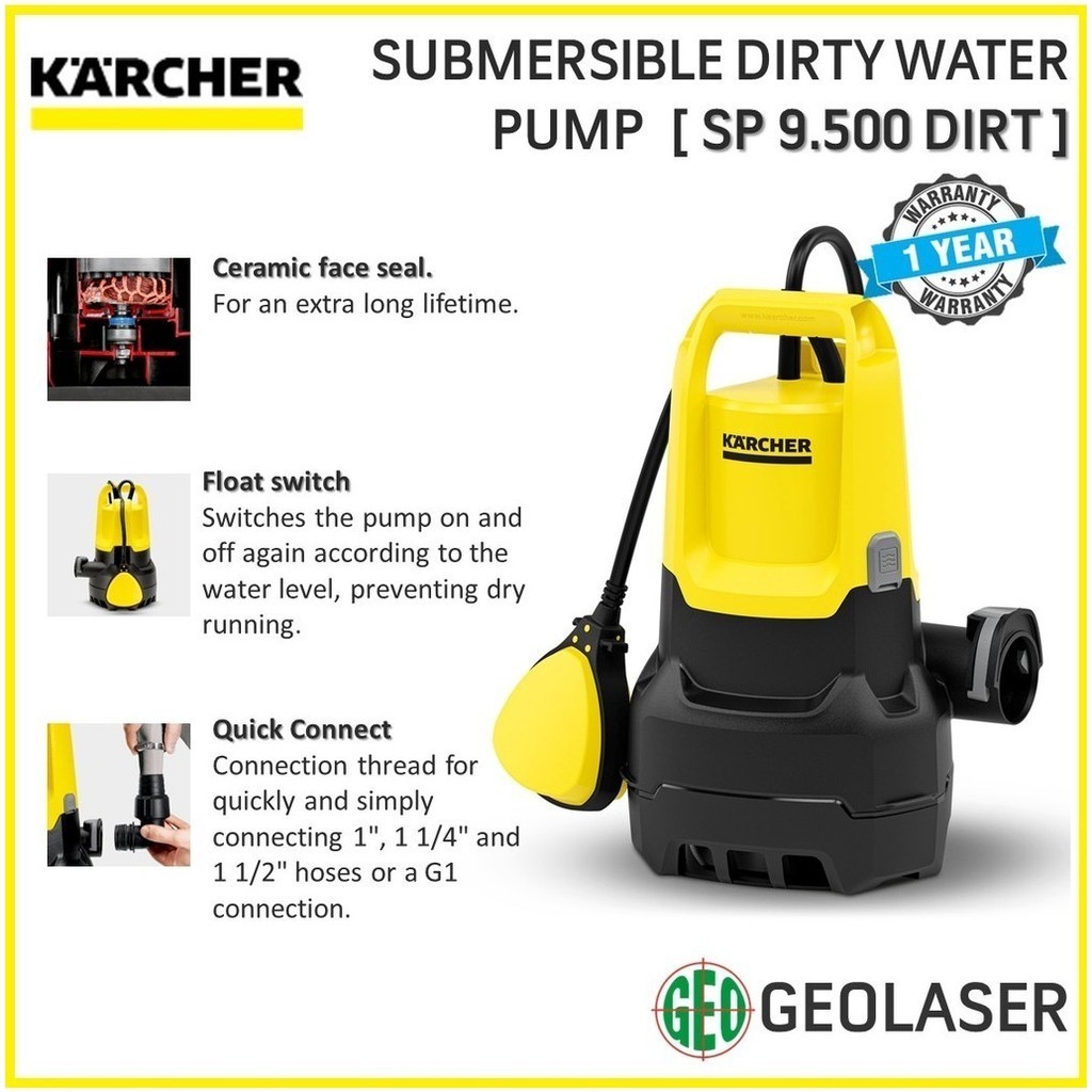 Karcher SP 9.500 Dirt/Clean Submersible Water Pump 280W 158L/min With ...