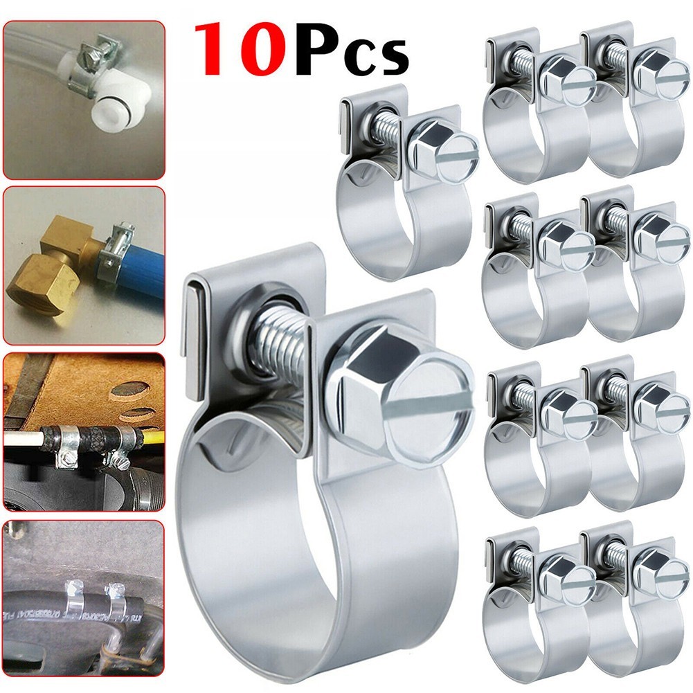 10x Mini Fuel Line Jubilee Hose Clips Clamp Diesel Petrol Pipe Coolant ...