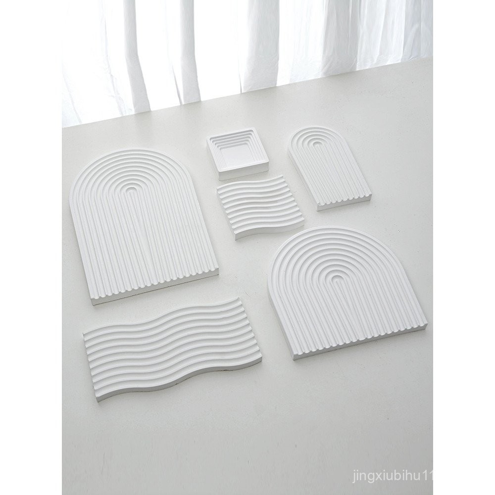 Gypsum Storage Tray with Wave Pattern ins Photo Props Small Items ...