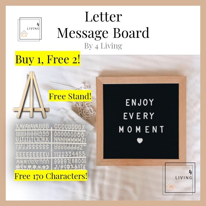 Wooden Frame Message Board Letter Board Felt Papan Mesej Alphabet ...