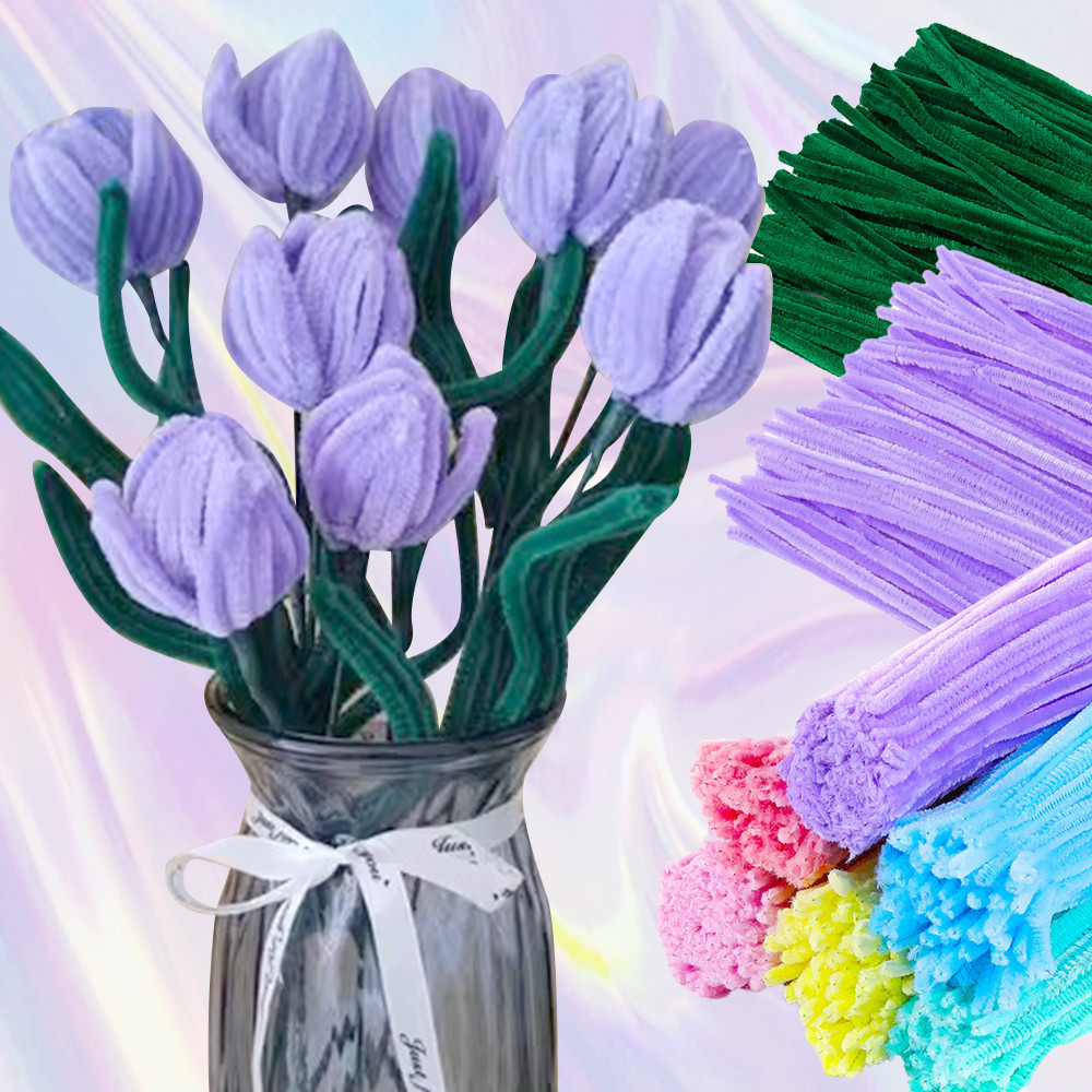 100 pcs Twist Bar Chenille Stems anvil Wire craft Pipe Toys DIY Strips ...