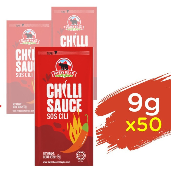 Swiss Bear Chilli Sauce Sachet 9g (50 pcs) Sos Chili | Shopee Singapore