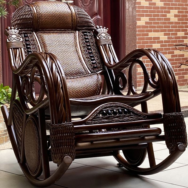 （Ready stock）Pure Natural Real Rattan Rocking Chair Adult Rocking ...