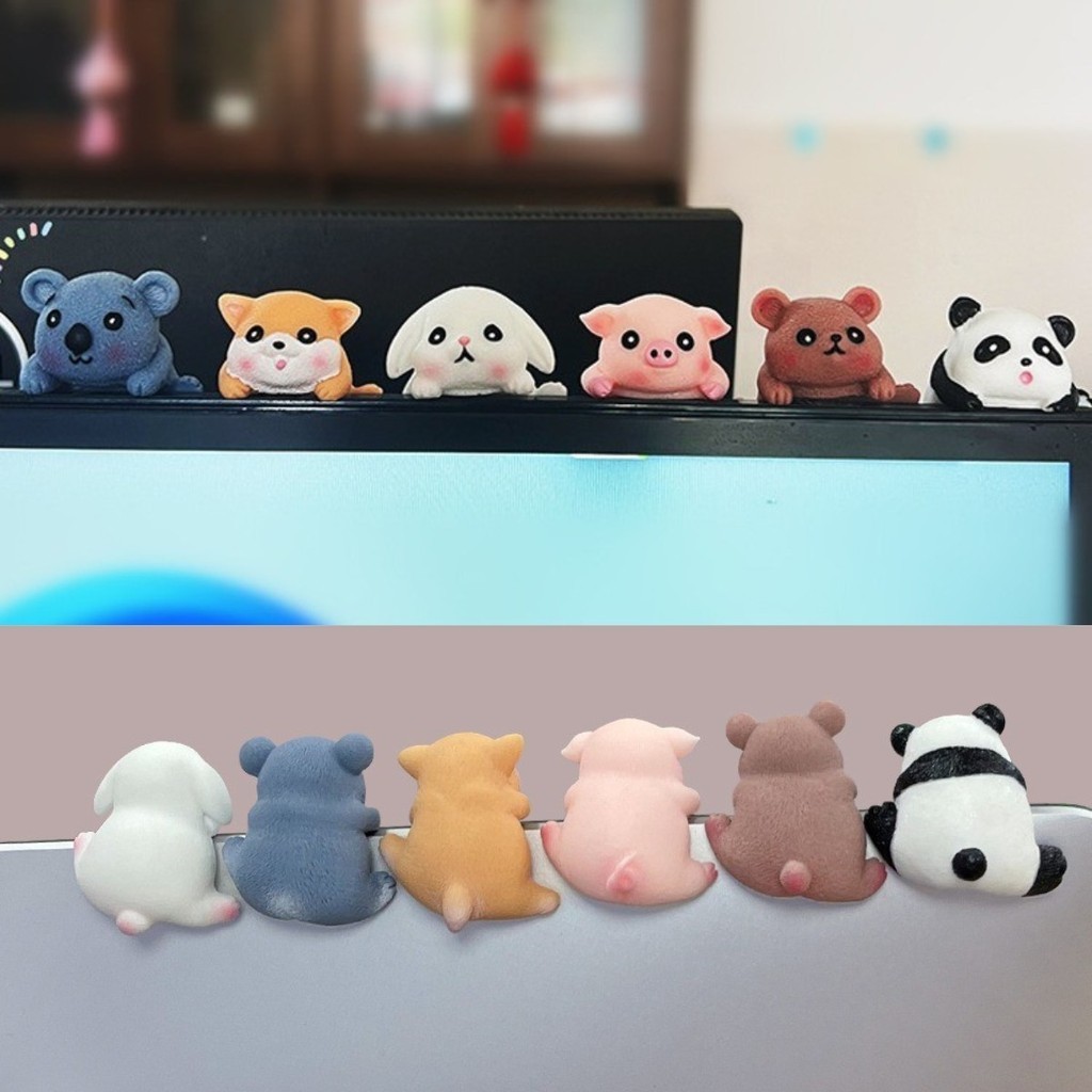 Computer Screen Cute Animal Decoration Accessories Crouching Small ...
