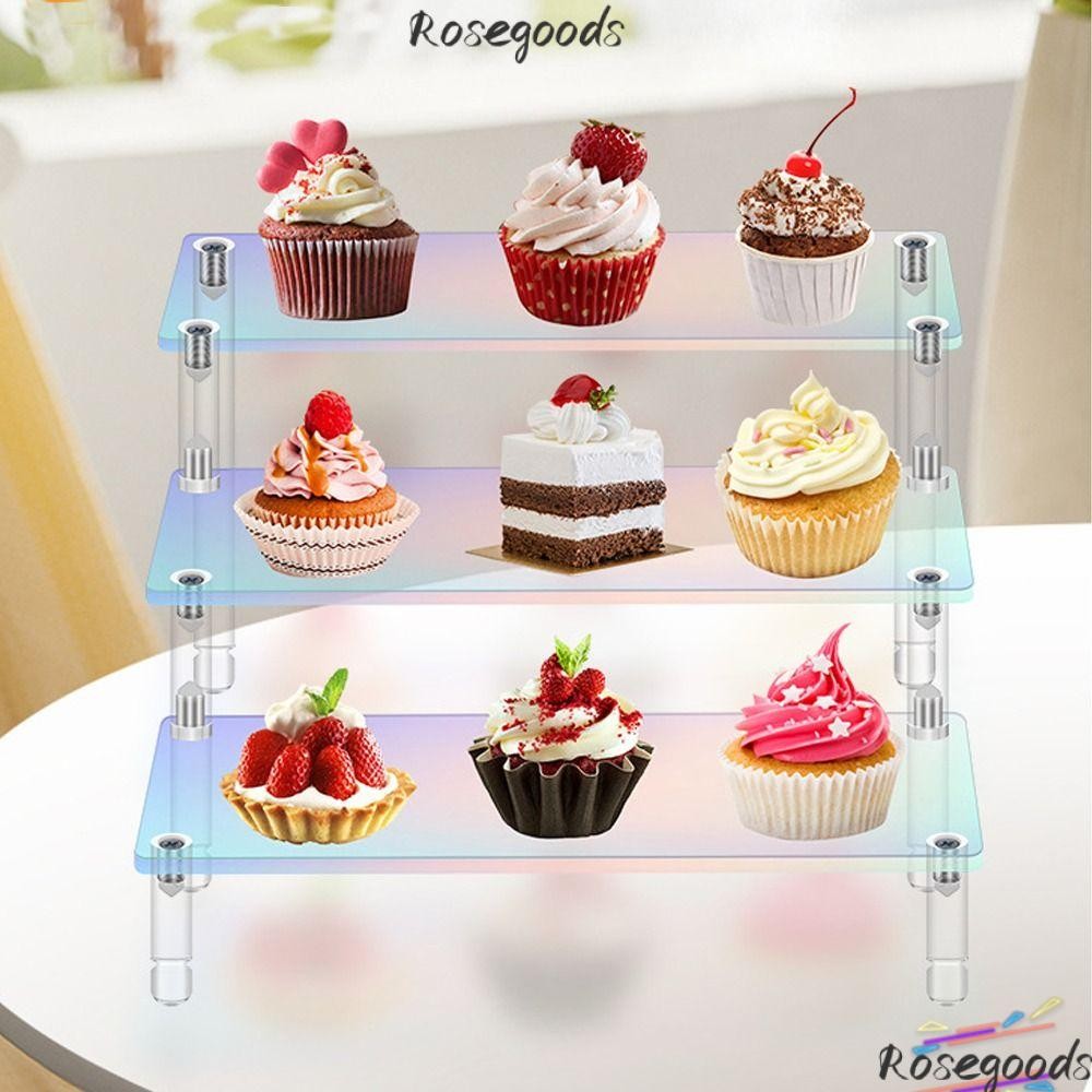 ROSE Display Risers Stand, Multipurpose 1-3 Tier Display Shelf, Durable ...