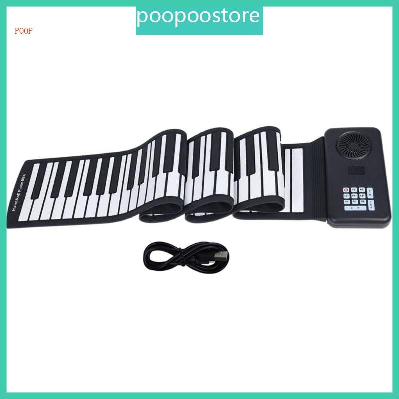 POOP 88 Key Rolls up Keyboard Foldable Electronic Piano Rechargeable ...