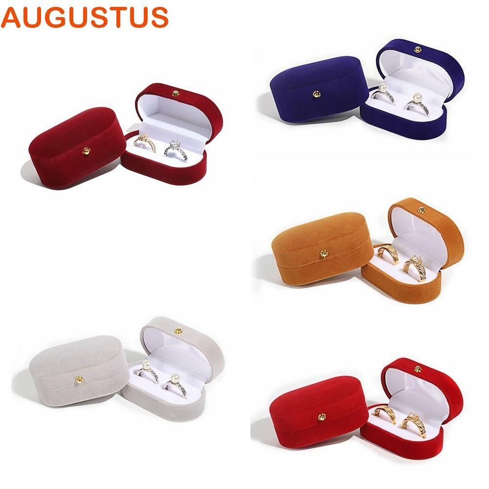 AUGUSTUS Finger Ring Box, Mini Velvet Wedding Ring Case, Simple Jewelry ...